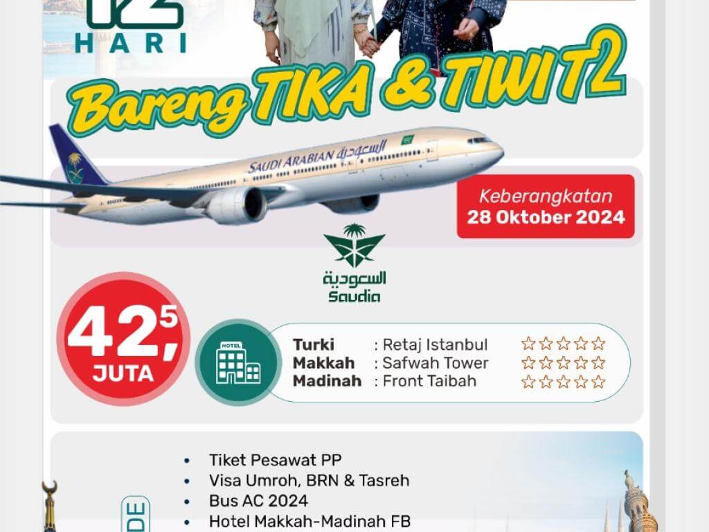 UMRAH PLUS TURKI with TT2-12 DAY