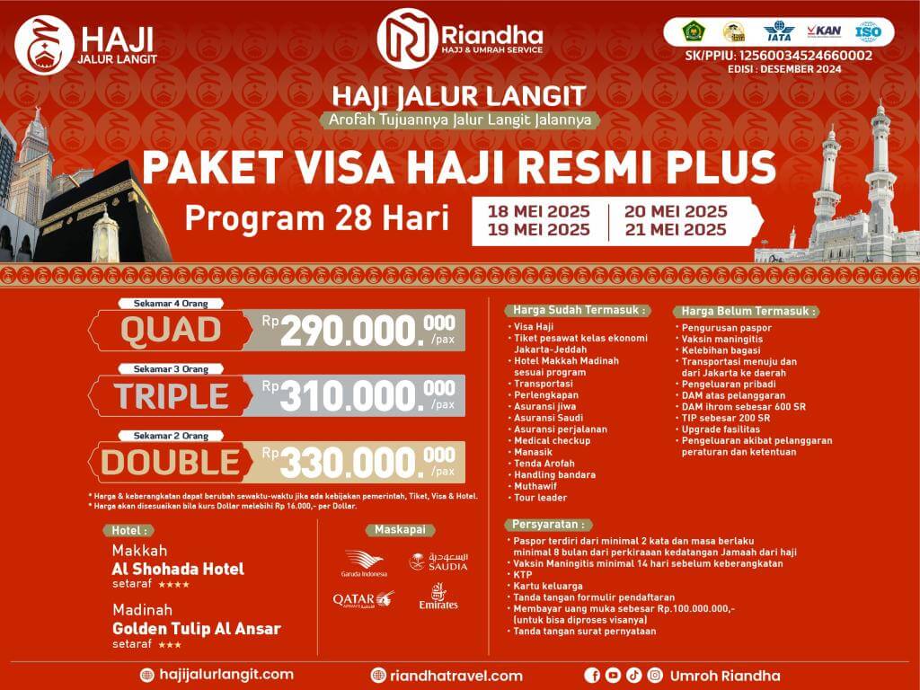 PAKET HAJI RESMI PLUS
