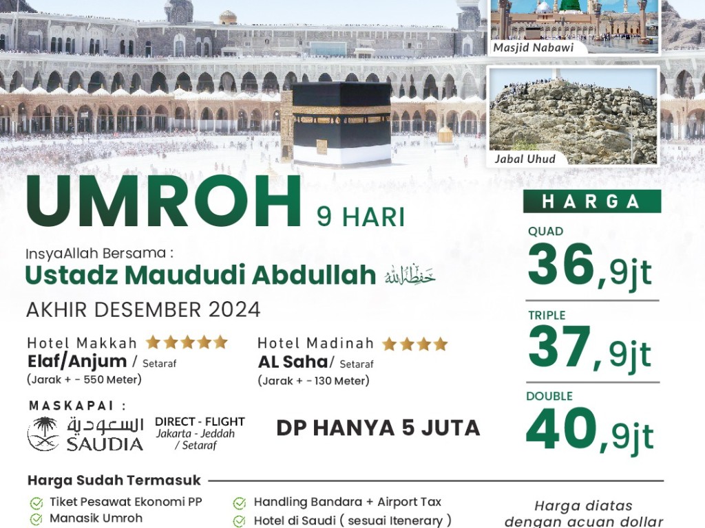 UMROH AKHIR DESEMBER 2024 (BINTANG 5)