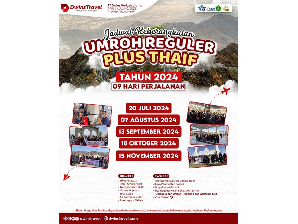 PAKET UMRAH EXECUTIVE + CITY TOUR THAIF