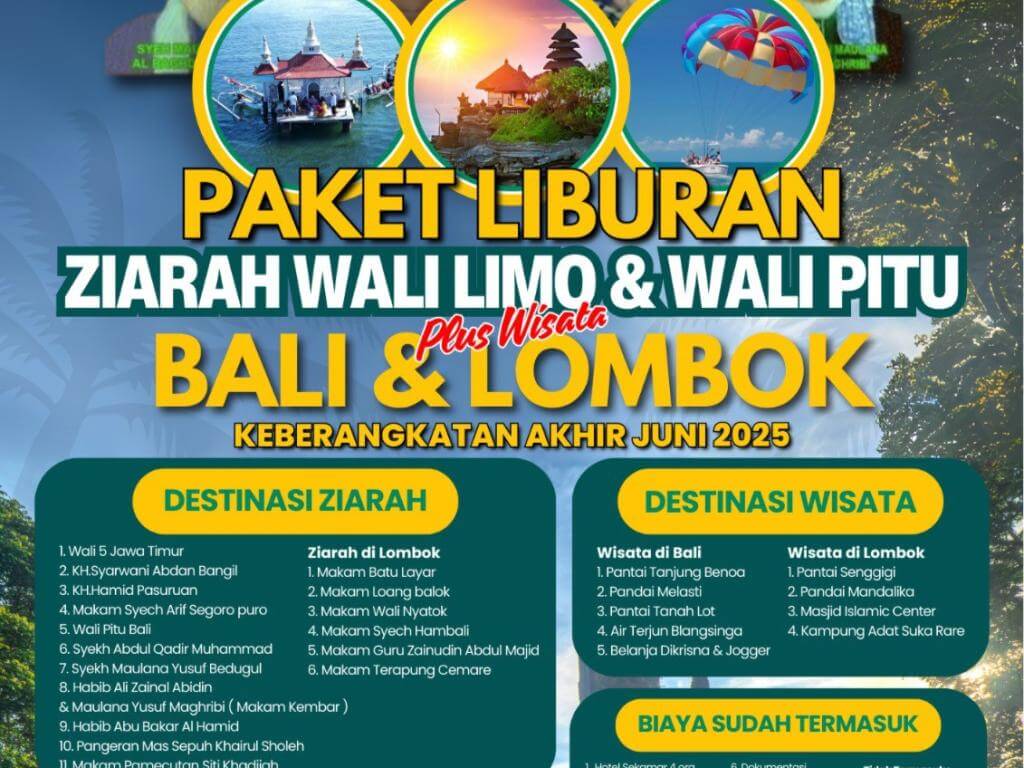 ZIARAH WALI LIMO & WALI PITU PLUS BALI DAN LOMBOK AKHIR JUNI 2025 9 HARI 8 MALAM