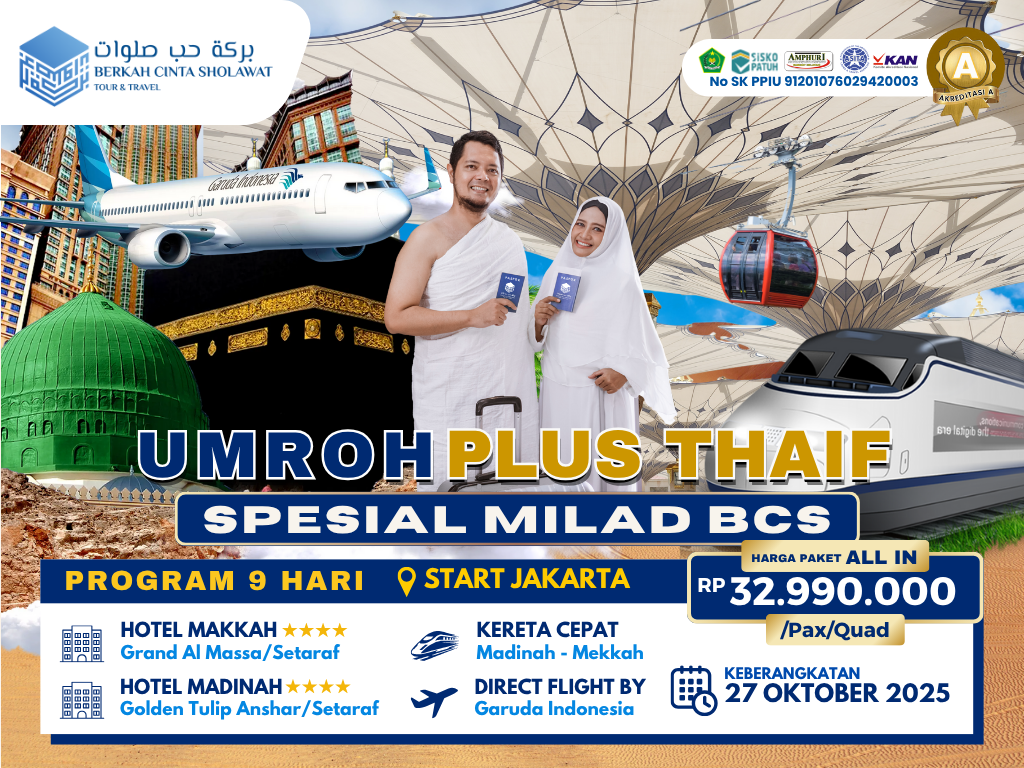 UMROH PLUS THAIF - SPESIAL MILAD BCS